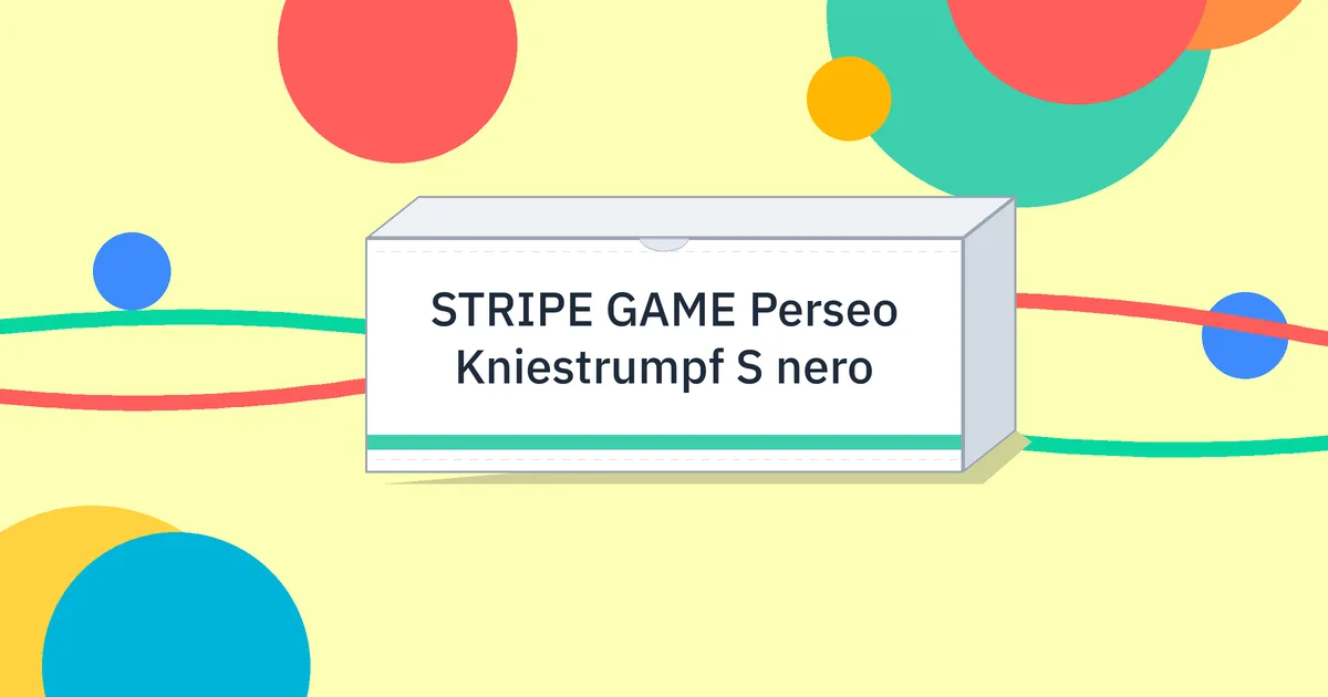 Symbolbild: Packung mit der Aufschrift STRIPE GAME Perseo Kniestrumpf S nero (PZN 20209305) – Verfügbarkeit und Bezug in Apotheken in Frankfurt am Main
