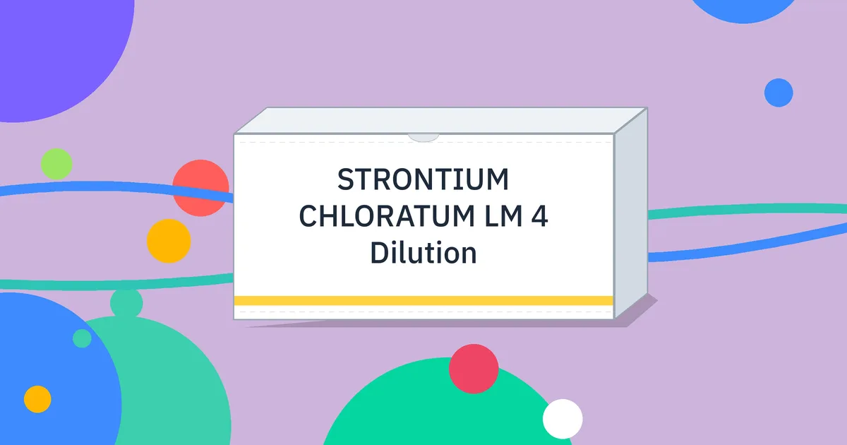 Symbolbild: Packung mit der Aufschrift STRONTIUM CHLORATUM LM 4 Dilution (PZN 13203437) – Verfügbarkeit und Bezug in Apotheken in Frankfurt am Main