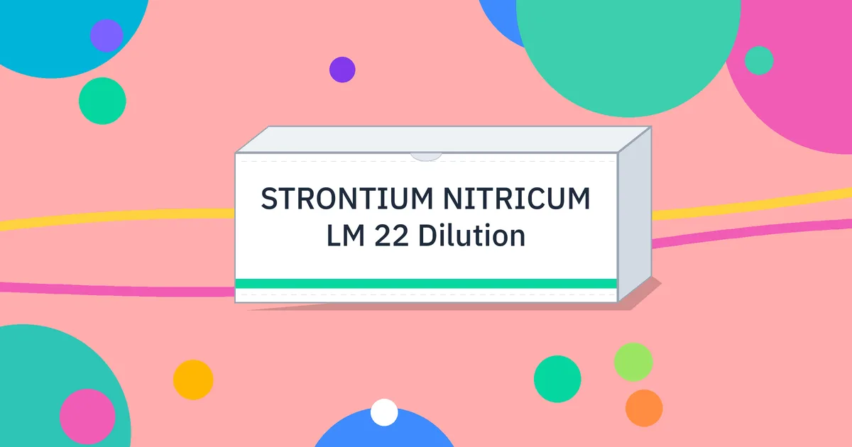 Symbolbild: Packung mit der Aufschrift STRONTIUM NITRICUM LM 22 Dilution (PZN 13204520) – Verfügbarkeit und Bezug in Apotheken in Frankfurt am Main