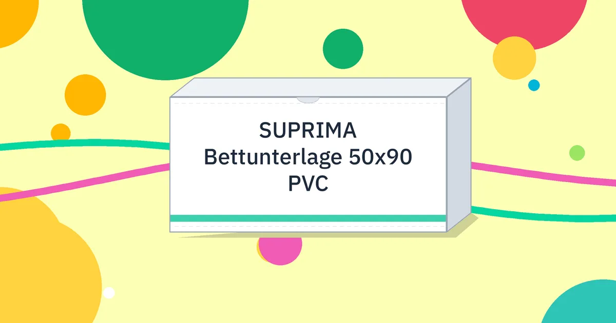 Symbolbild: Packung mit der Aufschrift SUPRIMA Bettunterlage 50x90 PVC (PZN 07672702) – Verfügbarkeit und Bezug in Apotheken in Frankfurt am Main