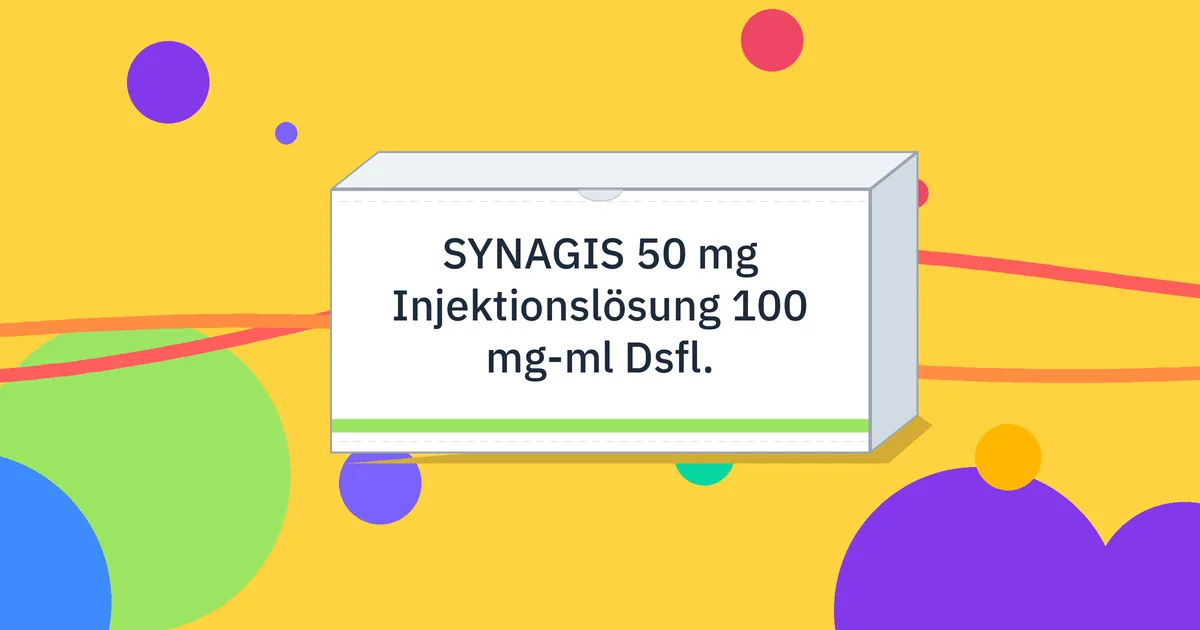 Symbolbild: Packung mit der Aufschrift SYNAGIS 50 mg Injektionslösung 100 mg-ml Dsfl. (PZN 14033055) – Verfügbarkeit und Bezug in Apotheken in Frankfurt am Main