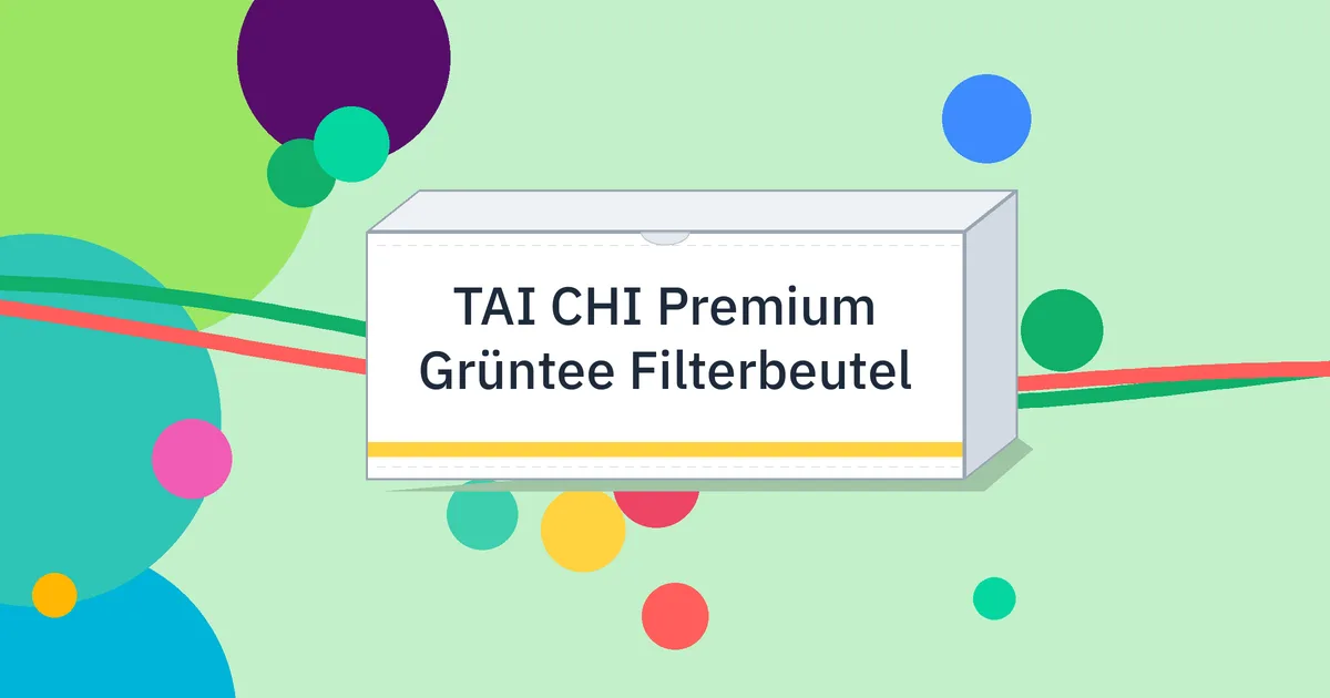 Symbolbild: Packung mit der Aufschrift TAI CHI Premium Grüntee Filterbeutel (PZN 17400867) – Verfügbarkeit und Bezug in Apotheken in Frankfurt am Main