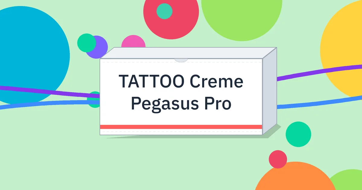 Symbolbild: Packung mit der Aufschrift TATTOO Creme Pegasus Pro (PZN 15405978) – Verfügbarkeit und Bezug in Apotheken in Frankfurt am Main