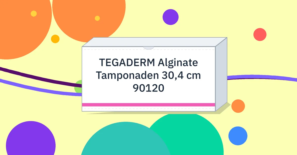 Symbolbild: Packung mit der Aufschrift TEGADERM Alginate Tamponaden 30,4 cm 90120 (PZN 05355535) – Verfügbarkeit und Bezug in Apotheken in Frankfurt am Main
