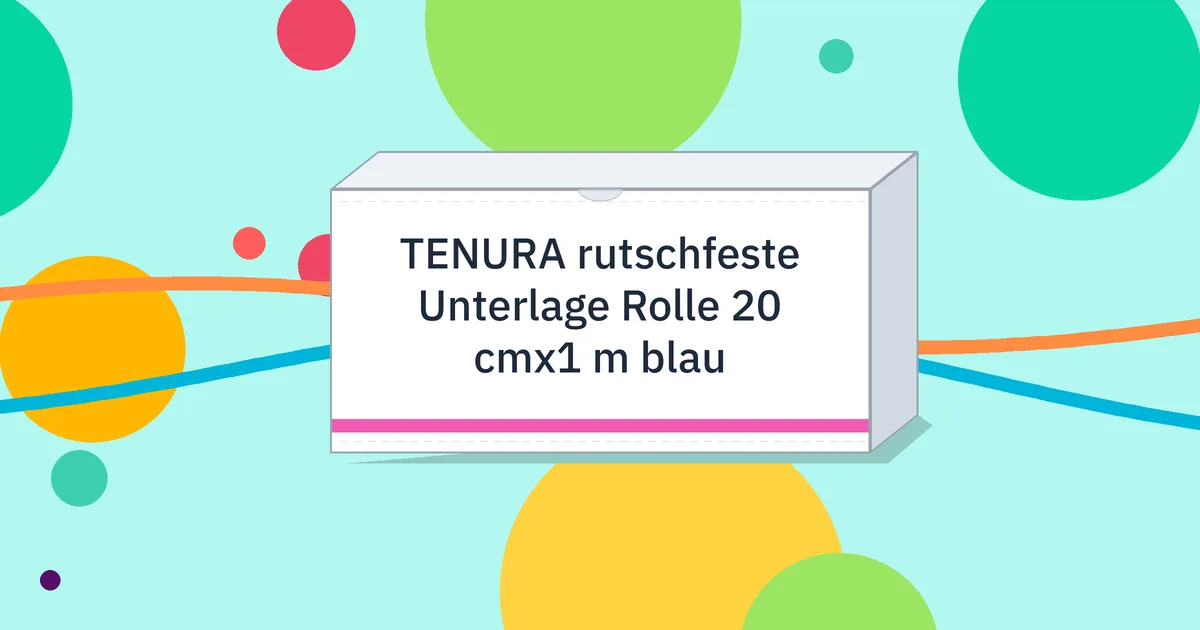 Symbolbild: Packung mit der Aufschrift TENURA rutschfeste Unterlage Rolle 20 cmx1 m blau (PZN 09669561) – Verfügbarkeit und Bezug in Apotheken in Frankfurt am Main