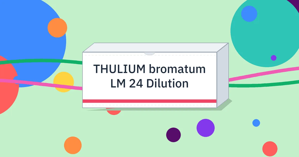 Symbolbild: Packung mit der Aufschrift THULIUM bromatum LM 24 Dilution (PZN 13691164) – Verfügbarkeit und Bezug in Apotheken in Frankfurt am Main