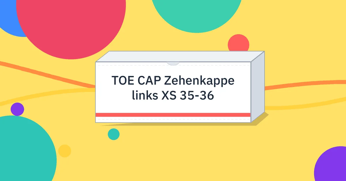 Symbolbild: Packung mit der Aufschrift TOE CAP Zehenkappe links XS 35-36 (PZN 16631501) – Verfügbarkeit und Bezug in Apotheken in Frankfurt am Main