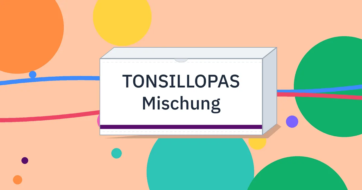 Symbolbild: Packung mit der Aufschrift TONSILLOPAS Mischung (PZN 11851273) – Verfügbarkeit und Bezug in Apotheken in Frankfurt am Main