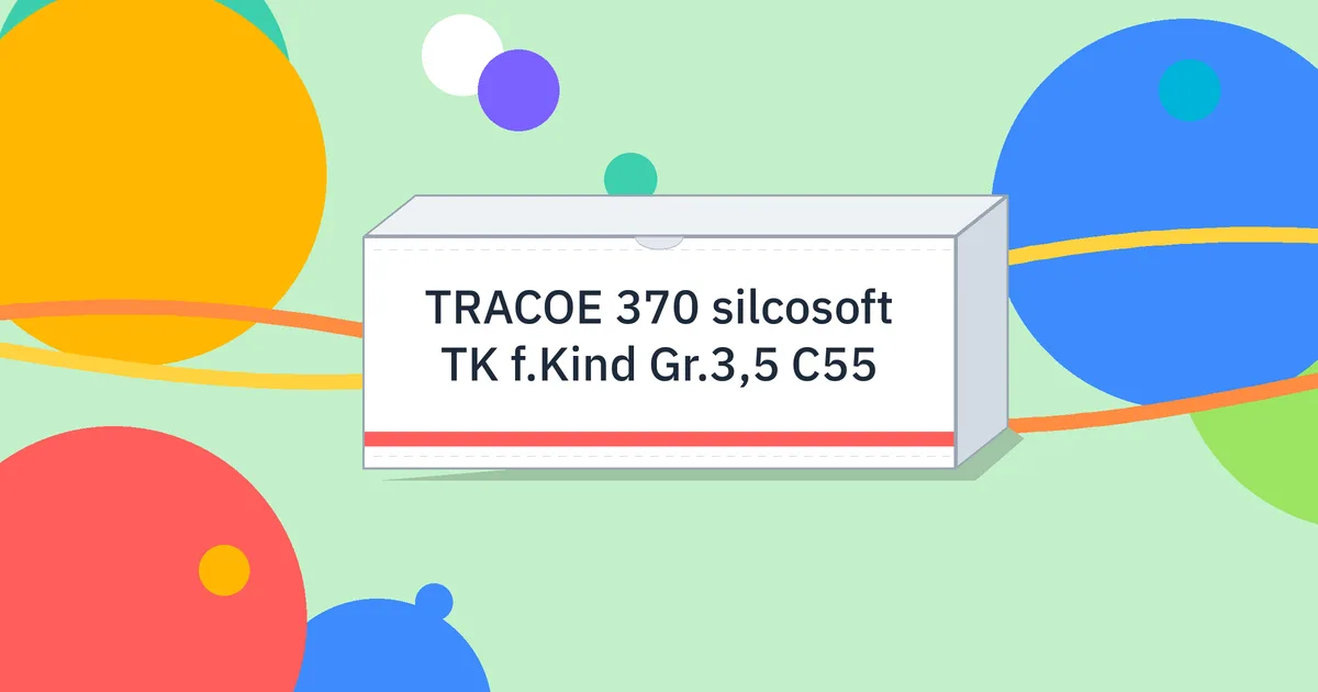 Symbolbild: Packung mit der Aufschrift TRACOE 370 silcosoft TK f.Kind Gr.3,5 C55 (PZN 14314334) – Verfügbarkeit und Bezug in Apotheken in Frankfurt am Main