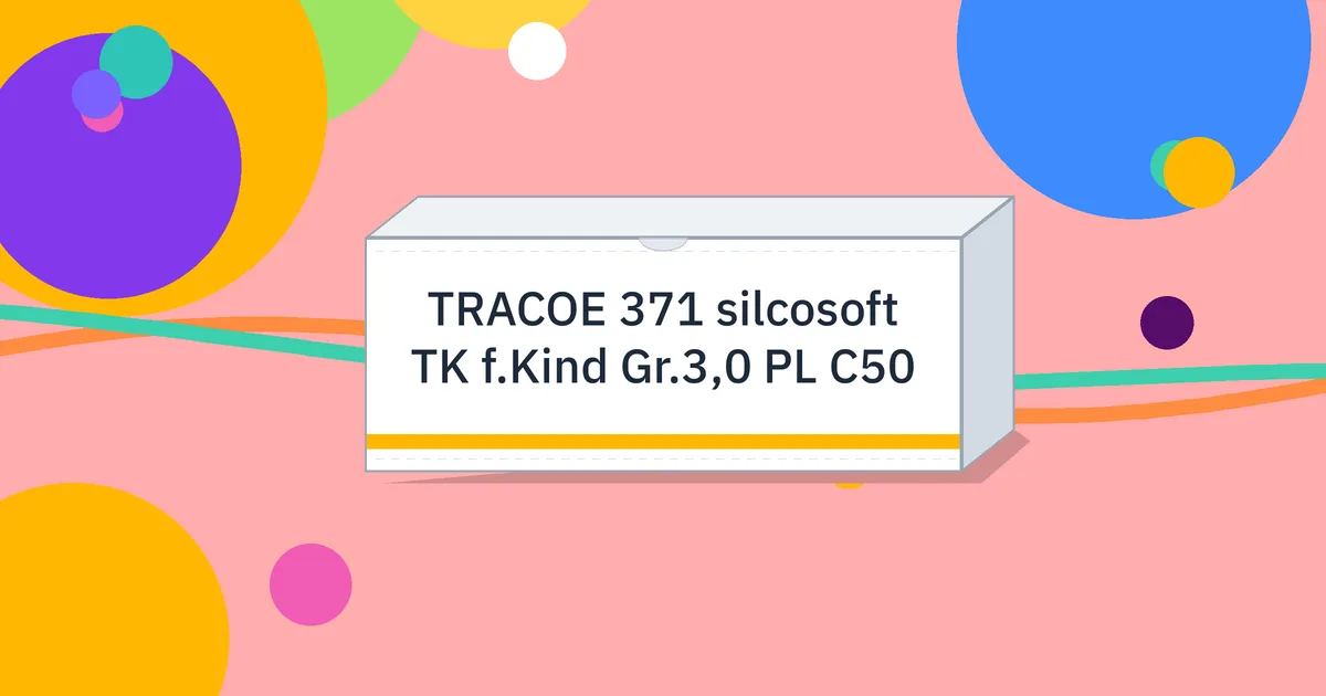 Symbolbild: Packung mit der Aufschrift TRACOE 371 silcosoft TK f.Kind Gr.3,0 PL C50 (PZN 14315115) – Verfügbarkeit und Bezug in Apotheken in Frankfurt am Main