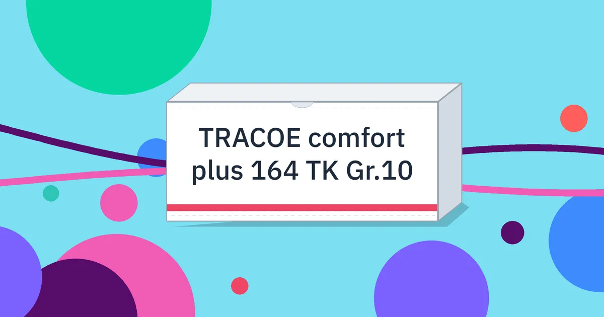 Symbolbild: Packung mit der Aufschrift TRACOE comfort plus 164 TK Gr.10 (PZN 10750647) – Verfügbarkeit und Bezug in Apotheken in Frankfurt am Main
