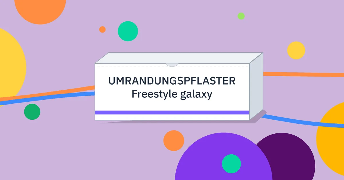 Symbolbild: Packung mit der Aufschrift UMRANDUNGSPFLASTER Freestyle galaxy (PZN 16537825) – Verfügbarkeit und Bezug in Apotheken in Frankfurt am Main