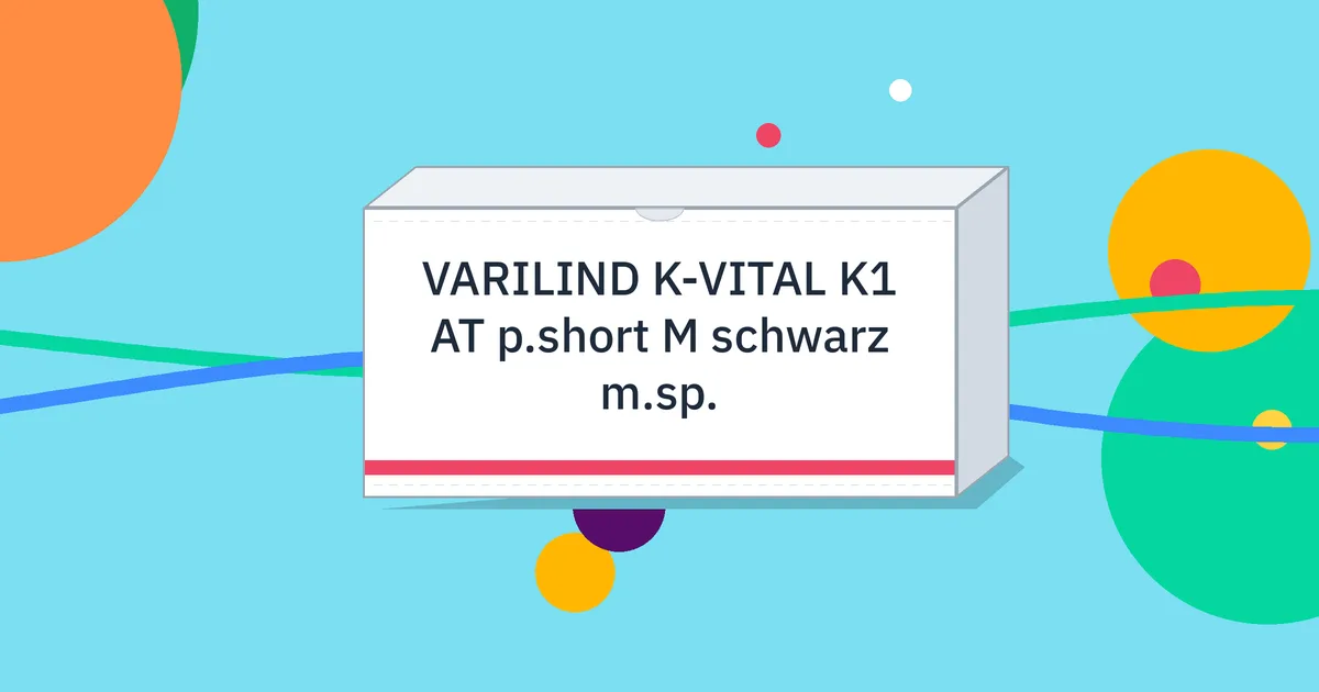 Symbolbild: Packung mit der Aufschrift VARILIND K-VITAL K1 AT p.short M schwarz m.sp. (PZN 20560439) – Verfügbarkeit und Bezug in Apotheken in Frankfurt am Main