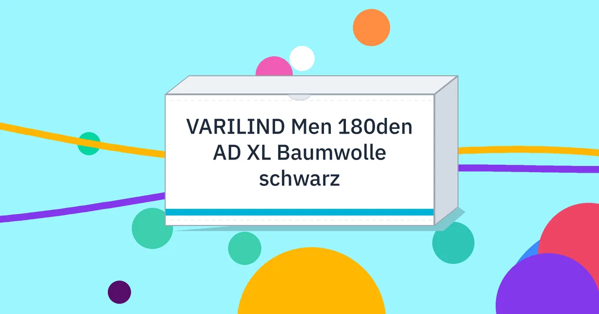 Symbolbild: Packung mit der Aufschrift VARILIND Men 180den AD XL Baumwolle schwarz (PZN 09521367) – Verfügbarkeit und Bezug in Apotheken in Frankfurt am Main