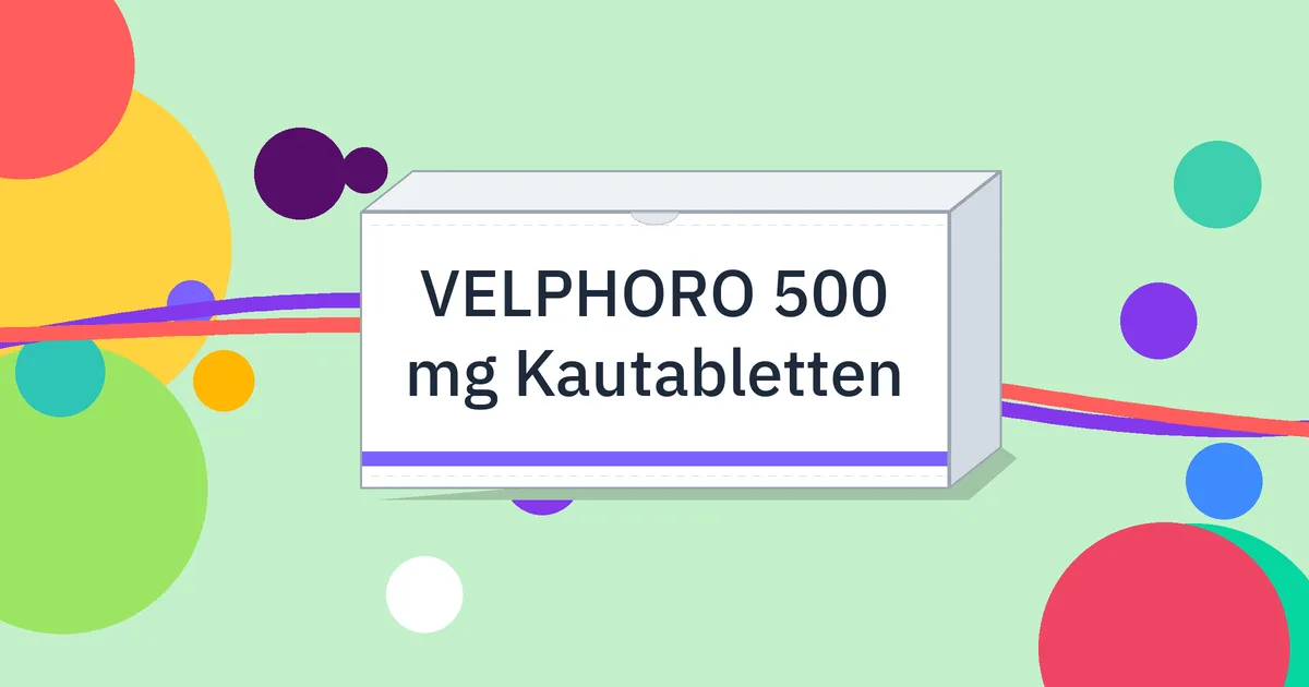 Symbolbild: Packung mit der Aufschrift VELPHORO 500 mg Kautabletten (PZN 10203000) – Verfügbarkeit und Bezug in Apotheken in Frankfurt am Main