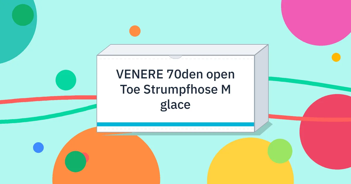 Symbolbild: Packung mit der Aufschrift VENERE 70den open Toe Strumpfhose M glace (PZN 16174386) – Verfügbarkeit und Bezug in Apotheken in Frankfurt am Main