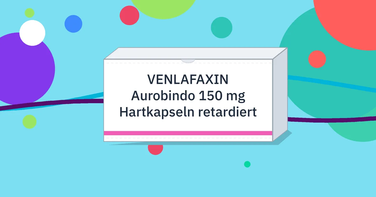 Symbolbild: Packung mit der Aufschrift VENLAFAXIN Aurobindo 150 mg Hartkapseln retardiert (PZN 11528224) – Verfügbarkeit und Bezug in Apotheken in Frankfurt am Main