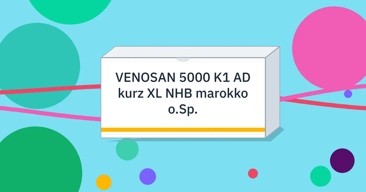 Symbolbild: Packung mit der Aufschrift VENOSAN 5000 K1 AD kurz XL NHB marokko o.Sp. (PZN 14431169) – Verfügbarkeit und Bezug in Apotheken in Frankfurt am Main