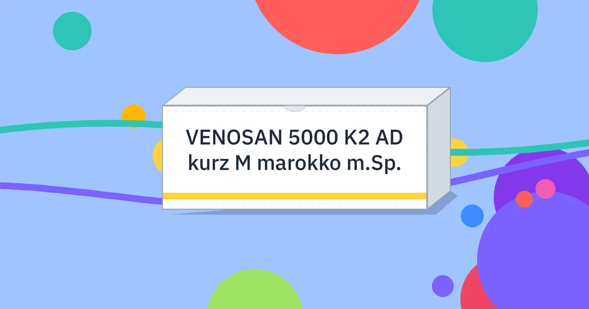 Symbolbild: Packung mit der Aufschrift VENOSAN 5000 K2 AD kurz M marokko m.Sp. (PZN 14431672) – Verfügbarkeit und Bezug in Apotheken in Frankfurt am Main