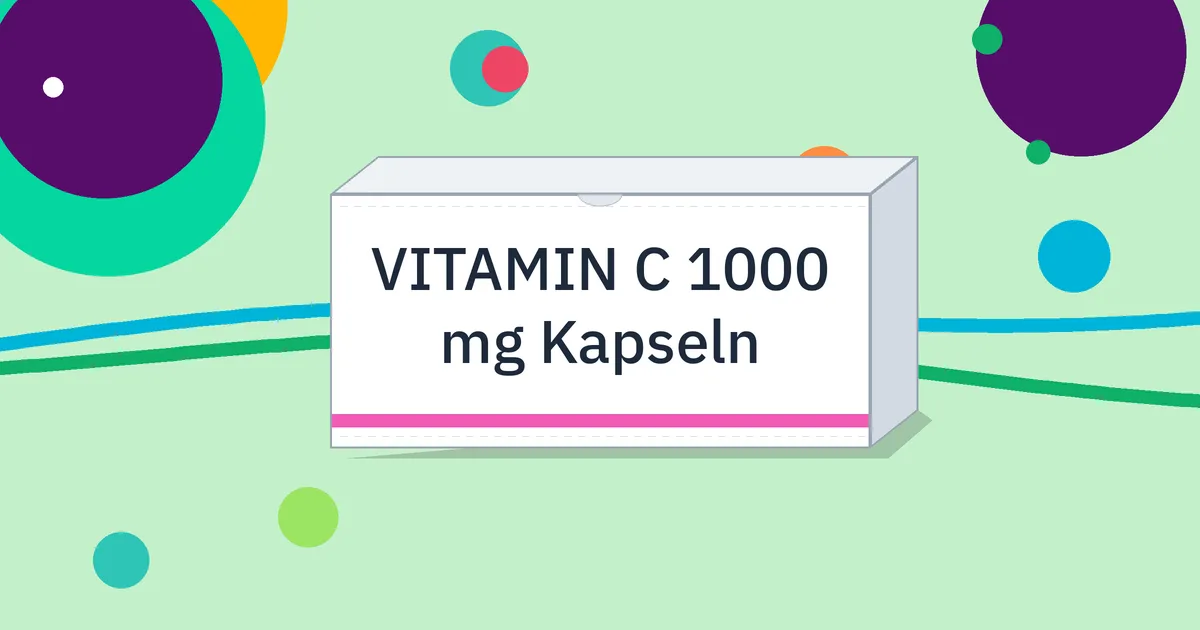 Symbolbild: Packung mit der Aufschrift VITAMIN C 1000 mg Kapseln (PZN 15738237) – Verfügbarkeit und Bezug in Apotheken in Frankfurt am Main