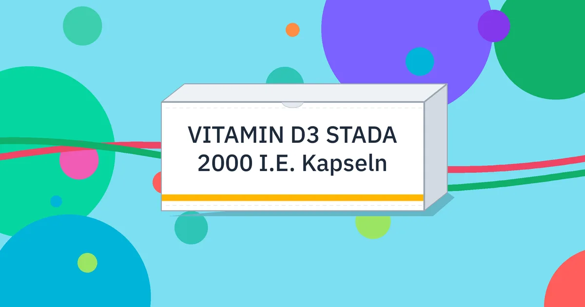 Symbolbild: Packung mit der Aufschrift VITAMIN D3 STADA 2000 I.E. Kapseln (PZN 17579286) – Verfügbarkeit und Bezug in Apotheken in Frankfurt am Main