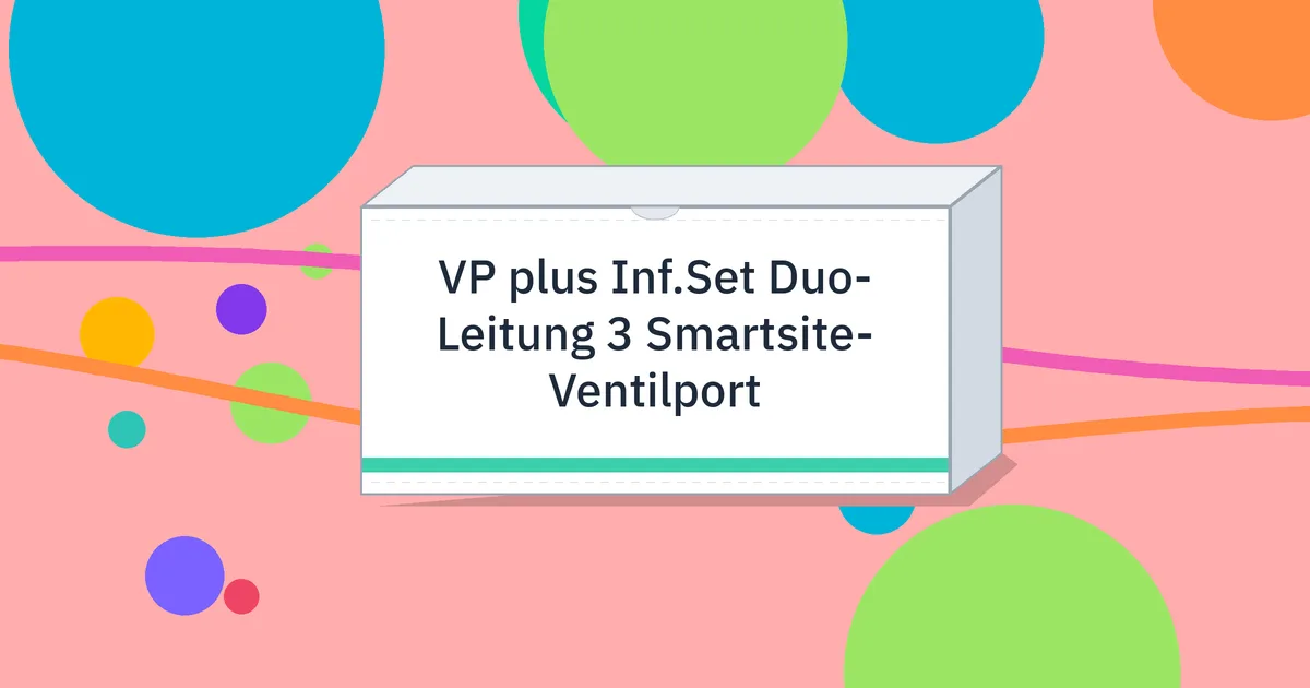 Symbolbild: Packung mit der Aufschrift VP plus Inf.Set Duo-Leitung 3 Smartsite-Ventilport (PZN 10199965) – Verfügbarkeit und Bezug in Apotheken in Frankfurt am Main