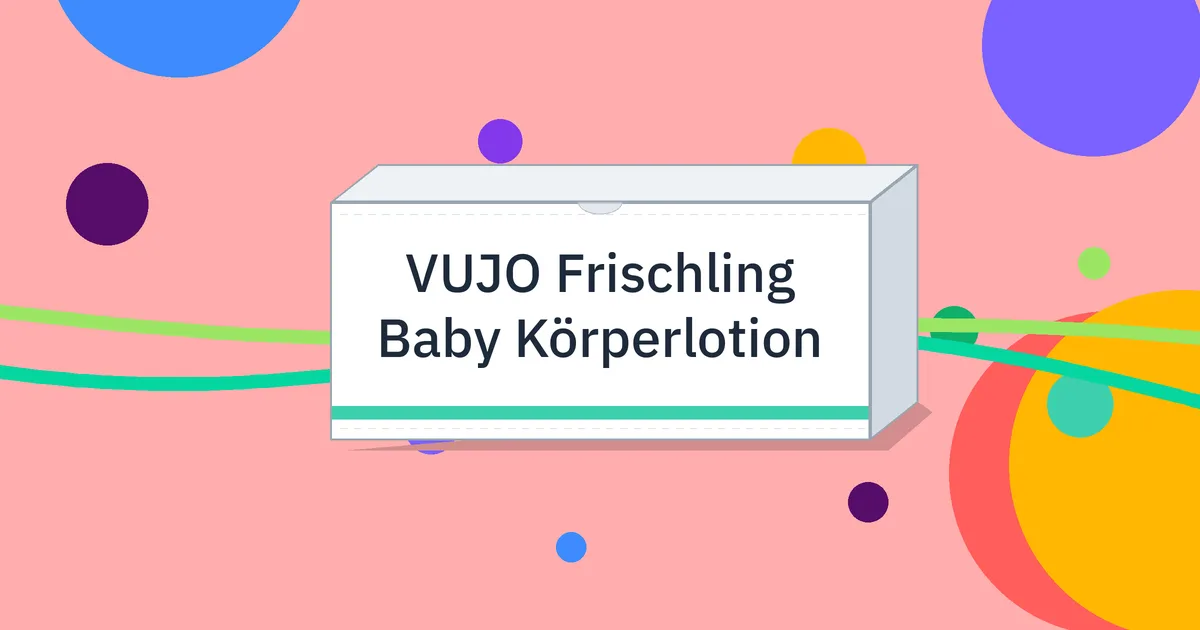 Symbolbild: Packung mit der Aufschrift VUJO Frischling Baby Körperlotion (PZN 18783273) – Verfügbarkeit und Bezug in Apotheken in Frankfurt am Main