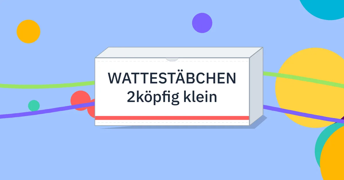 Symbolbild: Packung mit der Aufschrift WATTESTÄBCHEN 2köpfig klein (PZN 16205069) – Verfügbarkeit und Bezug in Apotheken in Frankfurt am Main
