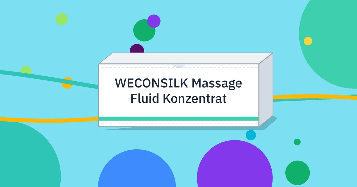 Symbolbild: Packung mit der Aufschrift WECONSILK Massage Fluid Konzentrat (PZN 04759377) – Verfügbarkeit und Bezug in Apotheken in Frankfurt am Main
