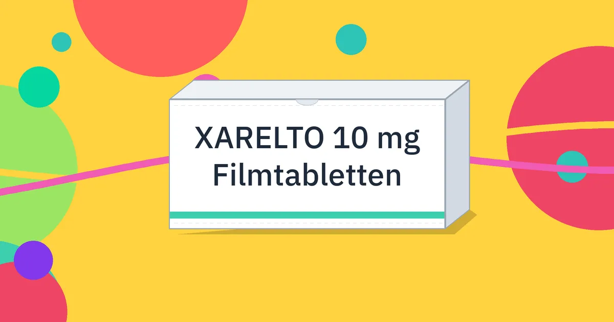 Symbolbild: Packung mit der Aufschrift XARELTO 10 mg Filmtabletten (PZN 05995074) – Verfügbarkeit und Bezug in Apotheken in Frankfurt am Main