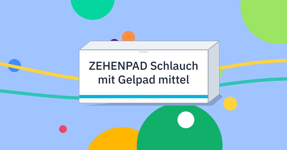 Symbolbild: Packung mit der Aufschrift ZEHENPAD Schlauch mit Gelpad mittel (PZN 10540401) – Verfügbarkeit und Bezug in Apotheken in Frankfurt am Main