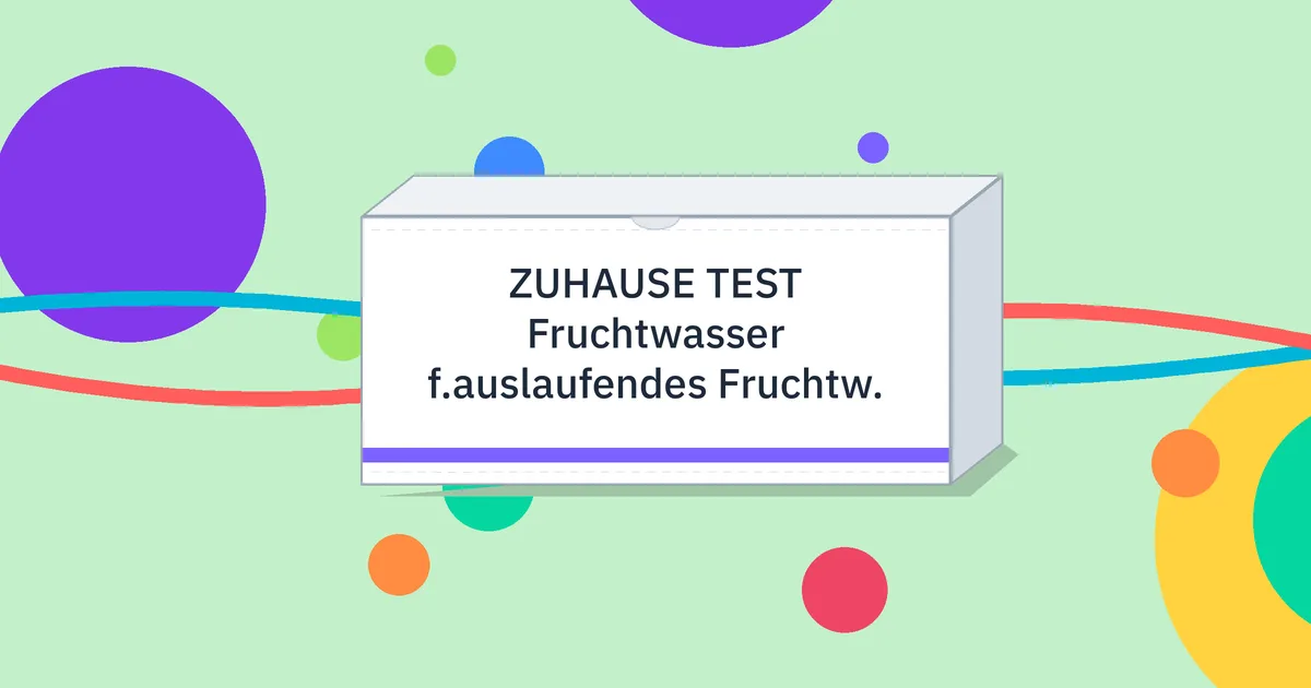 Symbolbild: Packung mit der Aufschrift ZUHAUSE TEST Fruchtwasser f.auslaufendes Fruchtw. (PZN 20197068) – Verfügbarkeit und Bezug in Apotheken in Frankfurt am Main