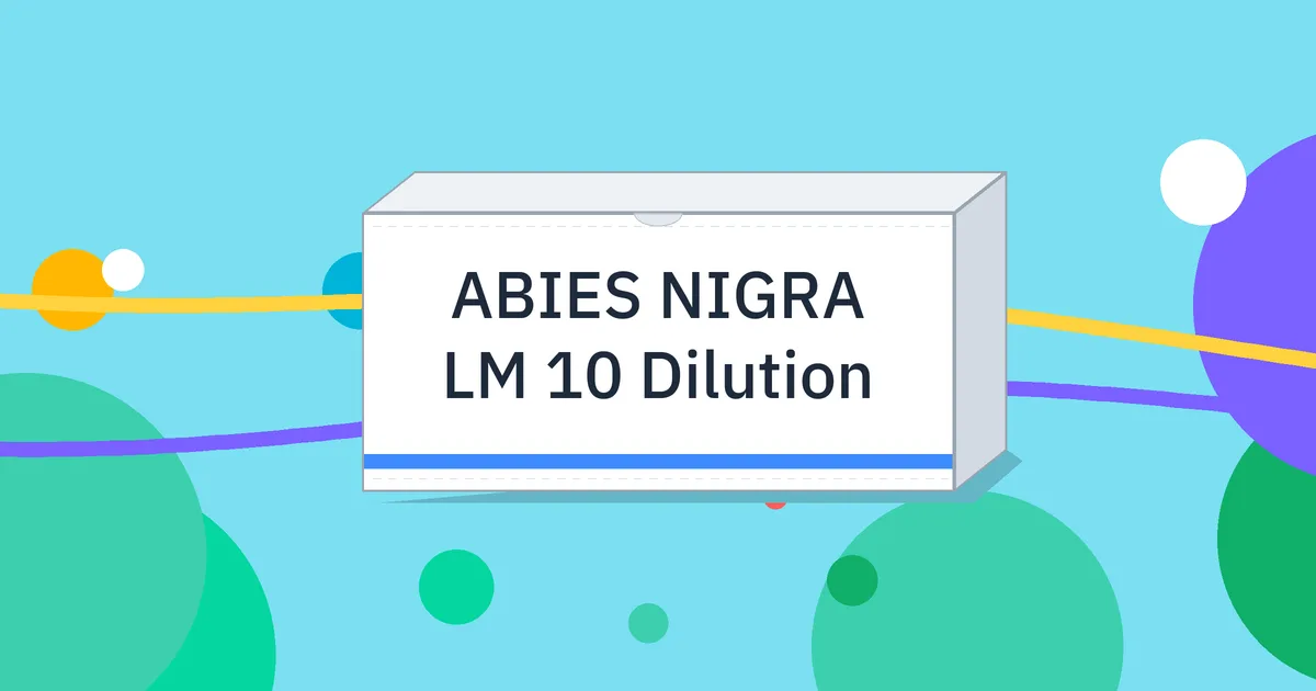 Symbolbild: Packung mit der Aufschrift ABIES NIGRA LM 10 Dilution (PZN 13260375) – Verfügbarkeit und Bezug in Apotheken in Frankfurt am Main
