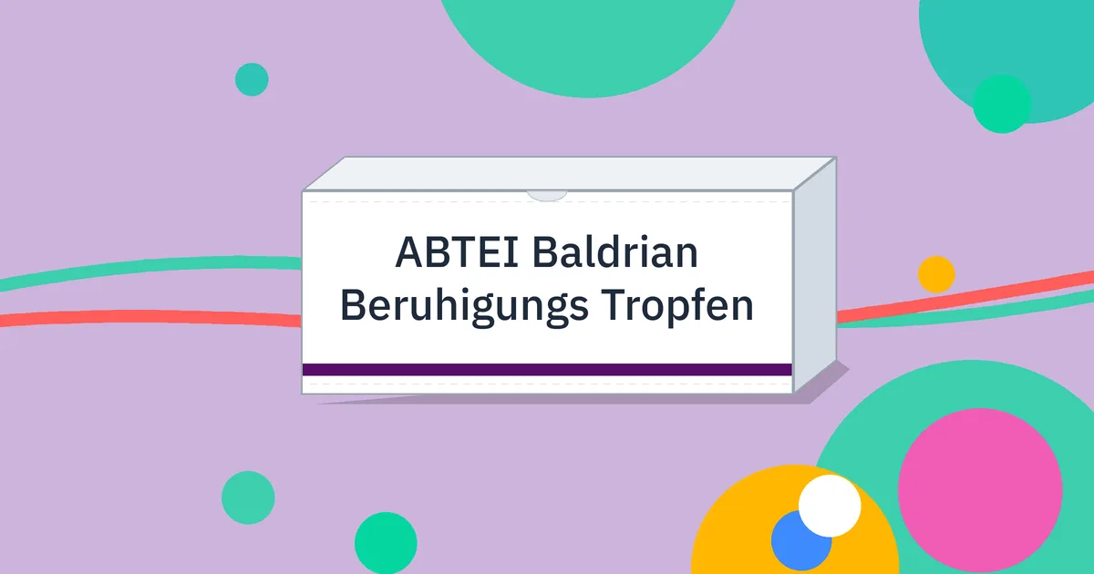 Symbolbild: Packung mit der Aufschrift ABTEI Baldrian Beruhigungs Tropfen (PZN 05948324) – Verfügbarkeit und Bezug in Apotheken in Frankfurt am Main