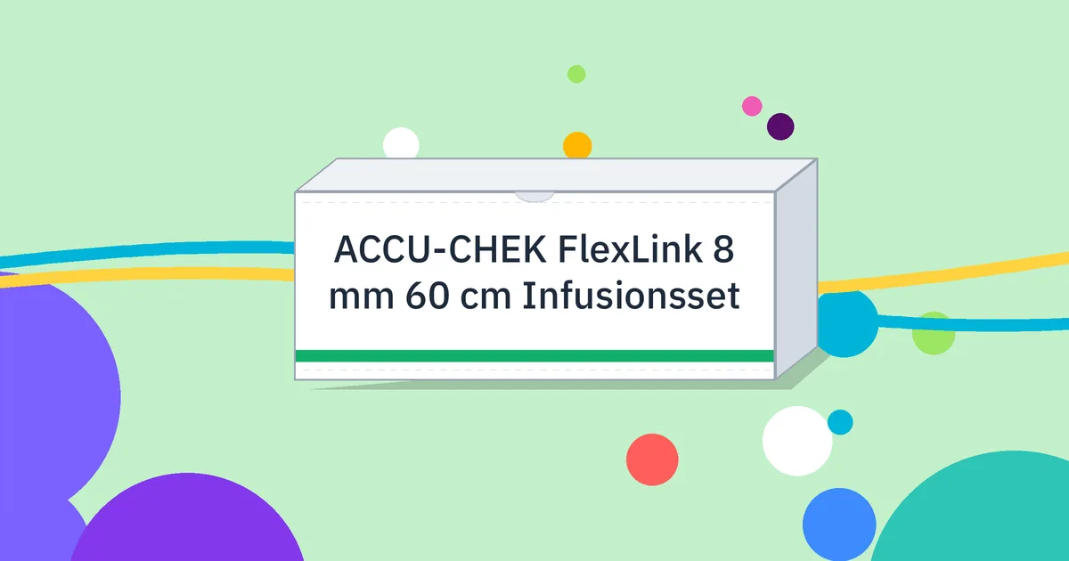 Symbolbild: Packung mit der Aufschrift ACCU-CHEK FlexLink 8 mm 60 cm Infusionsset (PZN 16786853) – Verfügbarkeit und Bezug in Apotheken in Frankfurt am Main