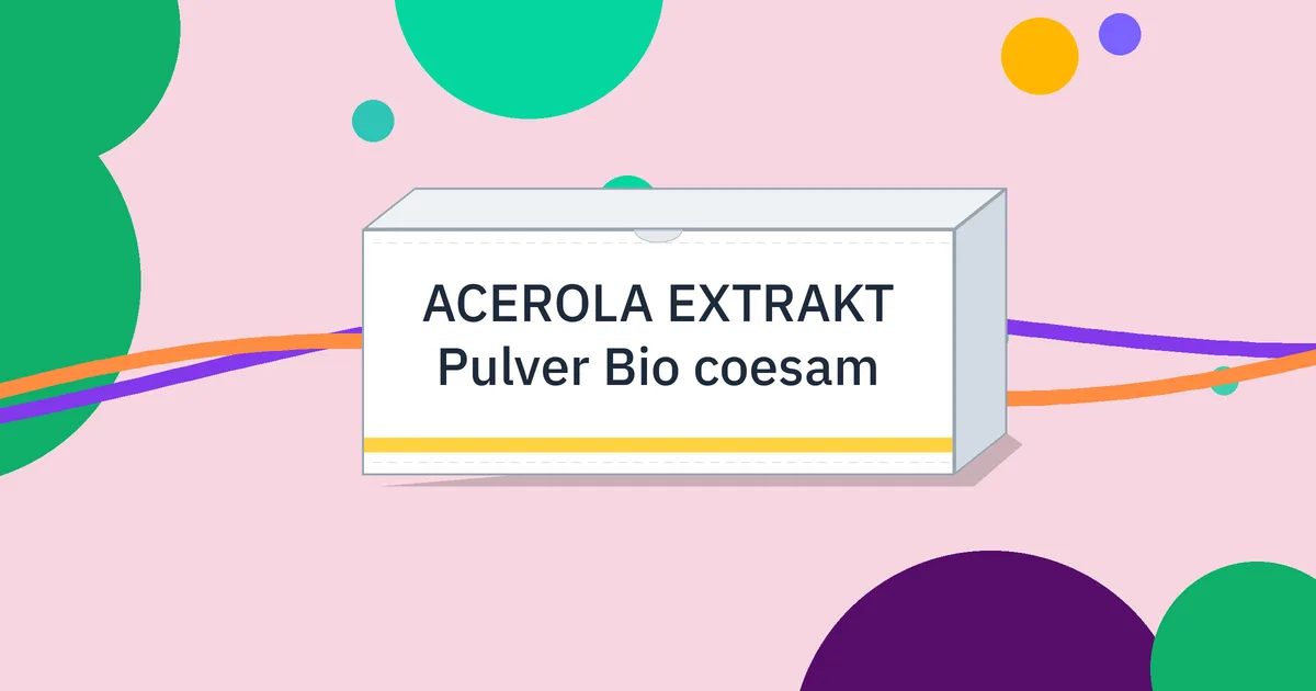 Symbolbild: Packung mit der Aufschrift ACEROLA EXTRAKT Pulver Bio coesam (PZN 12545555) – Verfügbarkeit und Bezug in Apotheken in Frankfurt am Main