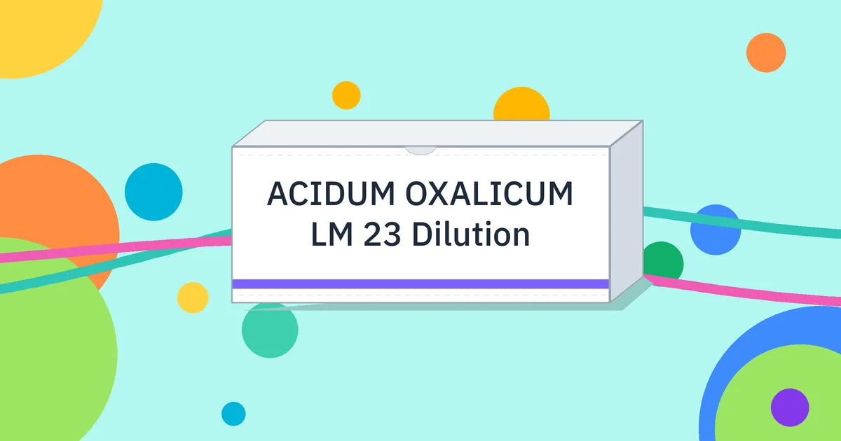 Symbolbild: Packung mit der Aufschrift ACIDUM OXALICUM LM 23 Dilution (PZN 13281294) – Verfügbarkeit und Bezug in Apotheken in Frankfurt am Main