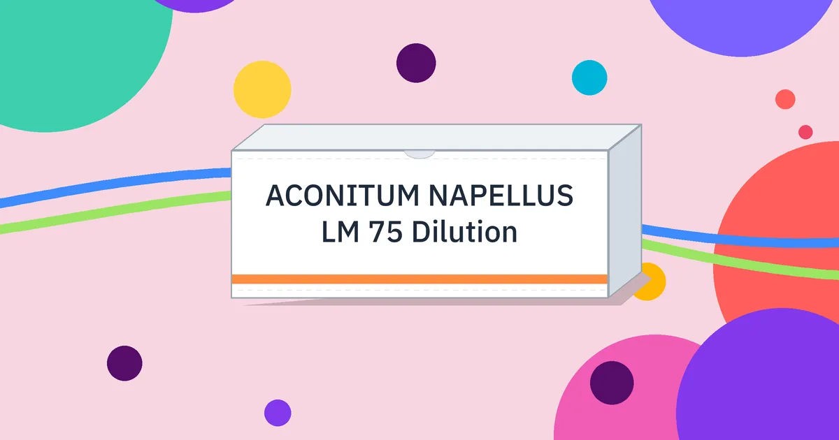 Symbolbild: Packung mit der Aufschrift ACONITUM NAPELLUS LM 75 Dilution (PZN 12754715) – Verfügbarkeit und Bezug in Apotheken in Frankfurt am Main