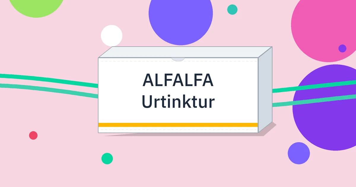 Symbolbild: Packung mit der Aufschrift ALFALFA Urtinktur (PZN 02806227) – Verfügbarkeit und Bezug in Apotheken in Frankfurt am Main