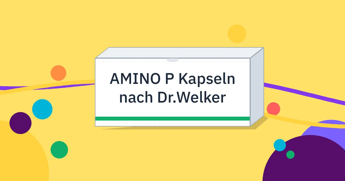 Symbolbild: Packung mit der Aufschrift AMINO P Kapseln nach Dr.Welker (PZN 06556460) – Verfügbarkeit und Bezug in Apotheken in Frankfurt am Main