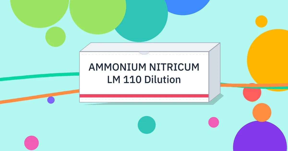 Symbolbild: Packung mit der Aufschrift AMMONIUM NITRICUM LM 110 Dilution (PZN 13322136) – Verfügbarkeit und Bezug in Apotheken in Frankfurt am Main