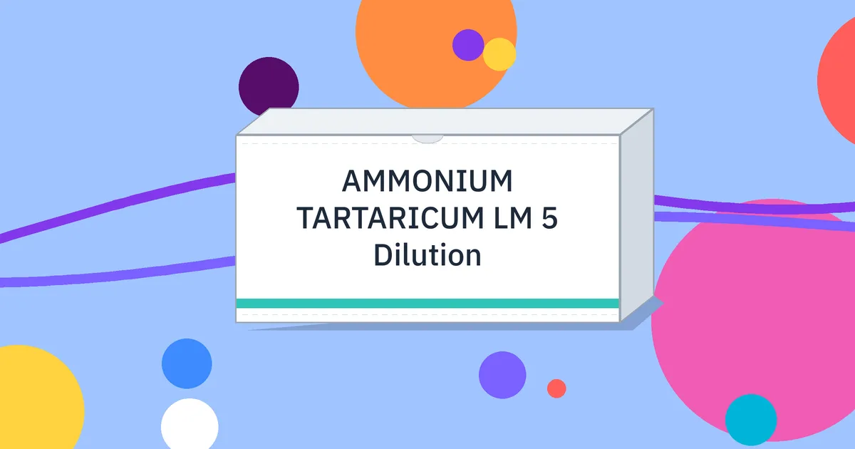 Symbolbild: Packung mit der Aufschrift AMMONIUM TARTARICUM LM 5 Dilution (PZN 12761431) – Verfügbarkeit und Bezug in Apotheken in Frankfurt am Main