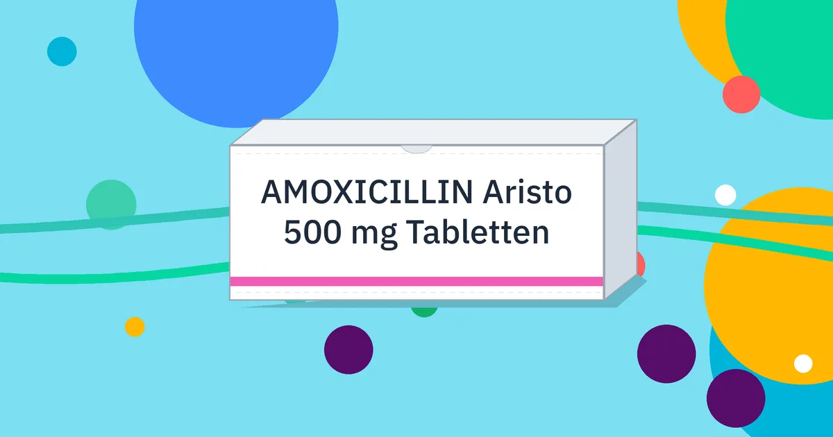 Symbolbild: Packung mit der Aufschrift AMOXICILLIN Aristo 500 mg Tabletten (PZN 17302567) – Verfügbarkeit und Bezug in Apotheken in Frankfurt am Main
