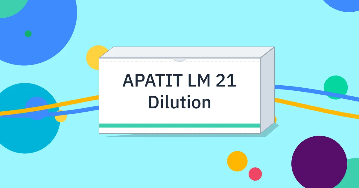 Symbolbild: Packung mit der Aufschrift APATIT LM 21 Dilution (PZN 13377545) – Verfügbarkeit und Bezug in Apotheken in Frankfurt am Main
