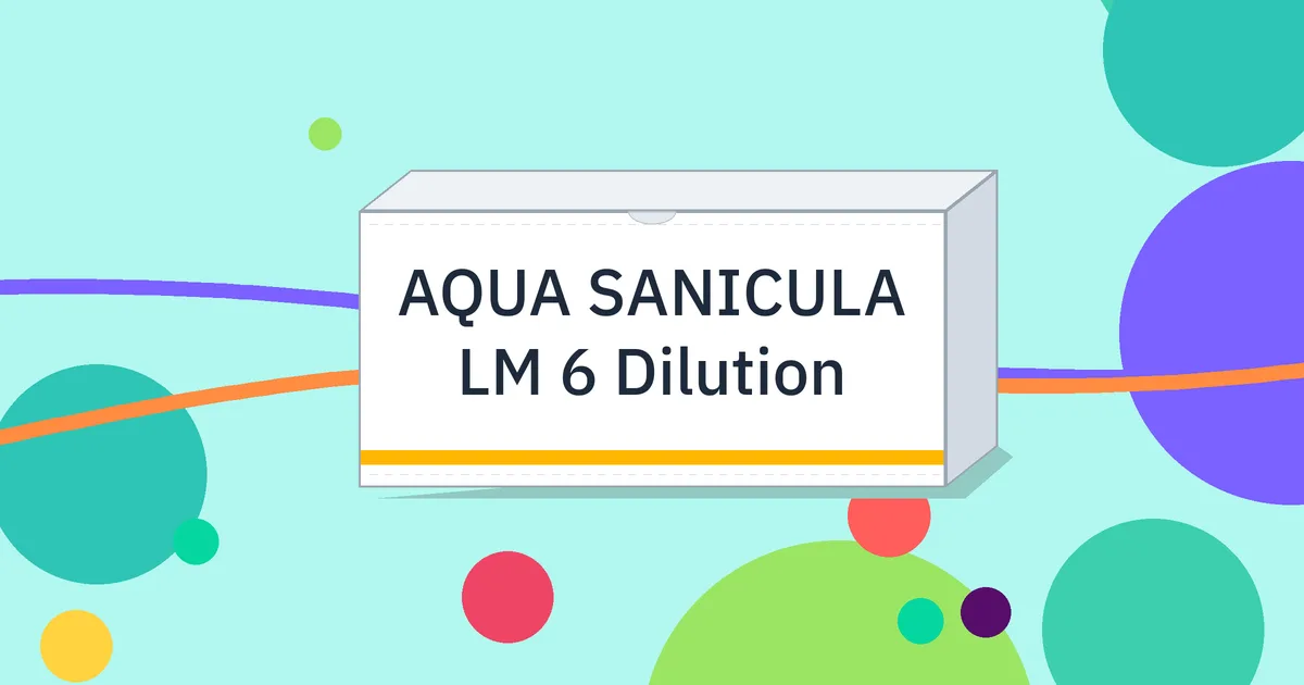 Symbolbild: Packung mit der Aufschrift AQUA SANICULA LM 6 Dilution (PZN 13381825) – Verfügbarkeit und Bezug in Apotheken in Frankfurt am Main