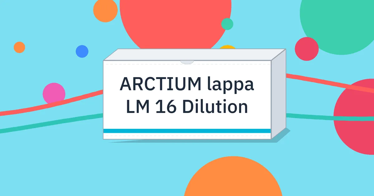 Symbolbild: Packung mit der Aufschrift ARCTIUM lappa LM 16 Dilution (PZN 13387638) – Verfügbarkeit und Bezug in Apotheken in Frankfurt am Main