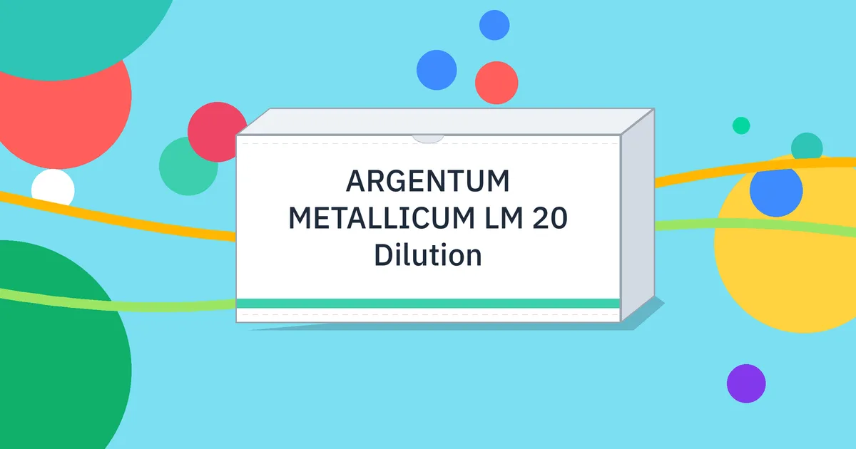 Symbolbild: Packung mit der Aufschrift ARGENTUM METALLICUM LM 20 Dilution (PZN 12767882) – Verfügbarkeit und Bezug in Apotheken in Frankfurt am Main