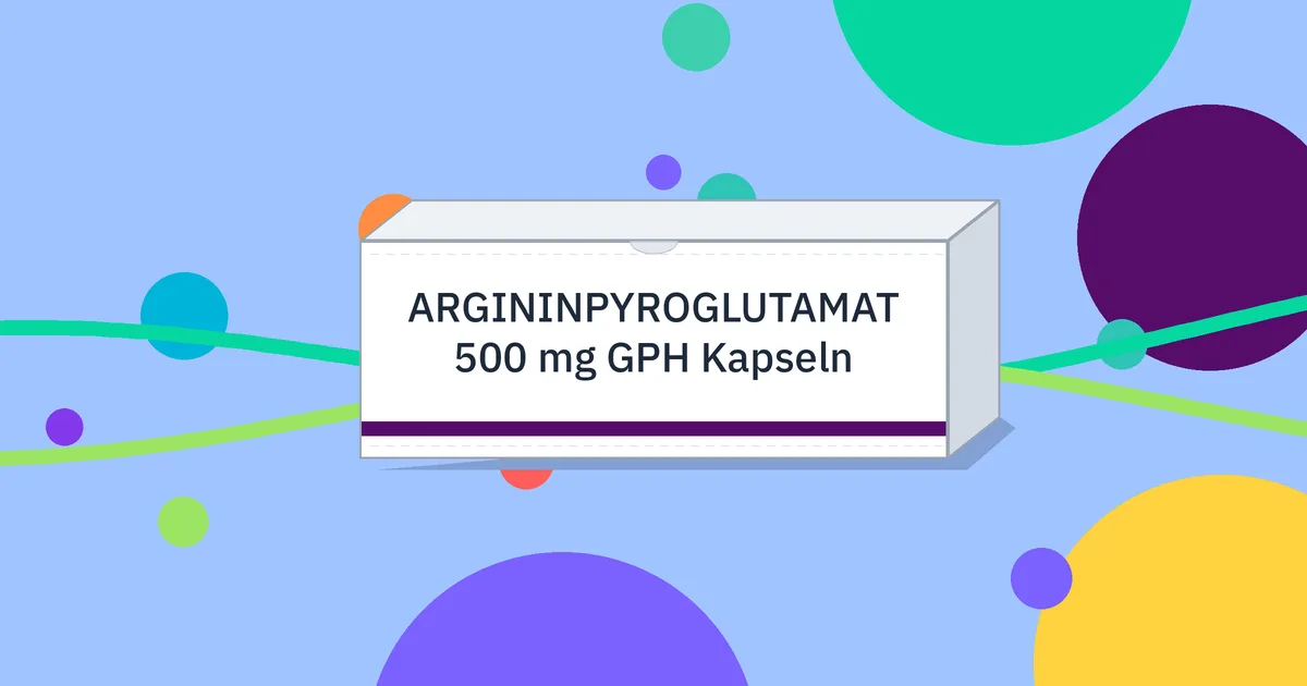 Symbolbild: Packung mit der Aufschrift ARGININPYROGLUTAMAT 500 mg GPH Kapseln (PZN 00128906) – Verfügbarkeit und Bezug in Apotheken in Frankfurt am Main