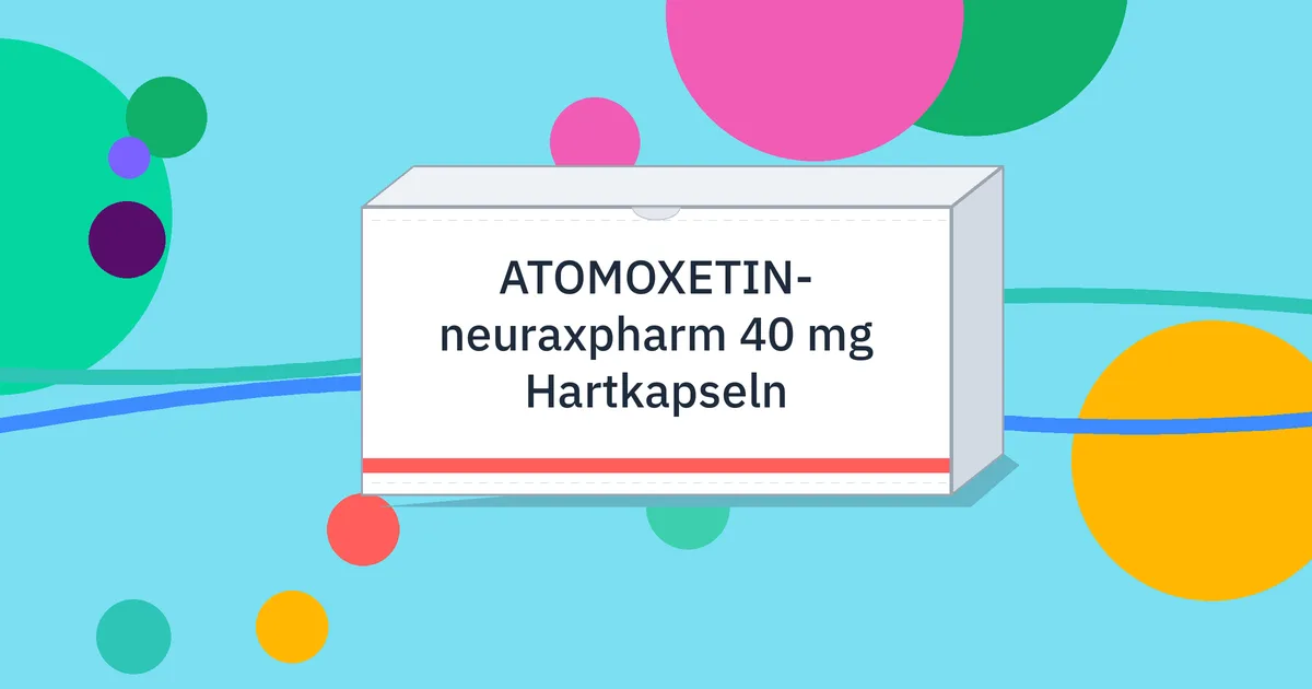Symbolbild: Packung mit der Aufschrift ATOMOXETIN-neuraxpharm 40 mg Hartkapseln (PZN 14330250) – Verfügbarkeit und Bezug in Apotheken in Frankfurt am Main