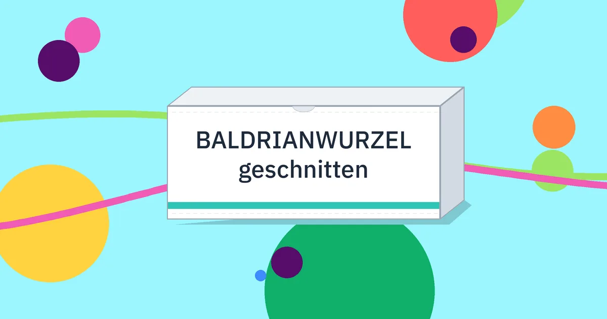 Symbolbild: Packung mit der Aufschrift BALDRIANWURZEL geschnitten (PZN 11309798) – Verfügbarkeit und Bezug in Apotheken in Frankfurt am Main